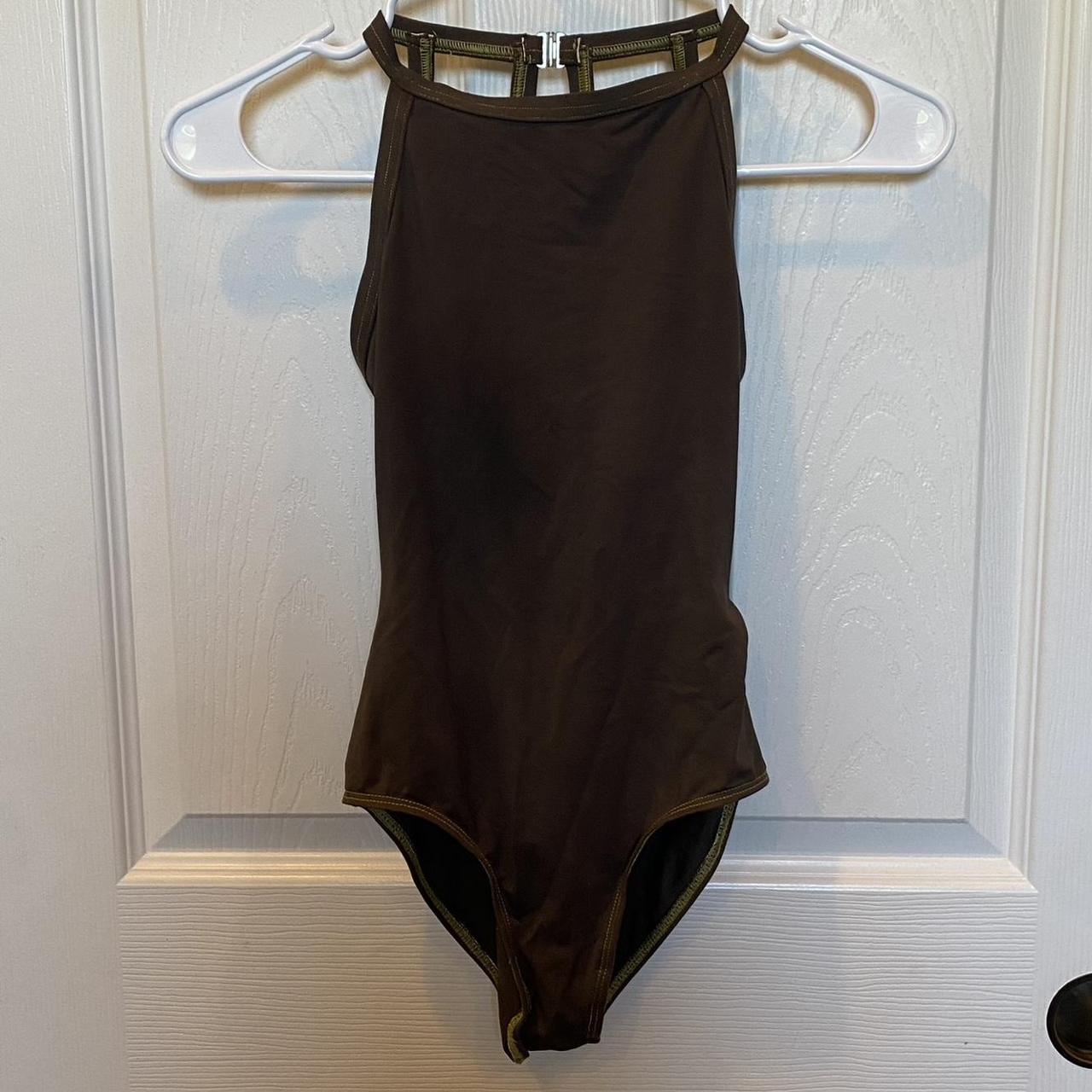 High neck brown ballet leotard - Depop