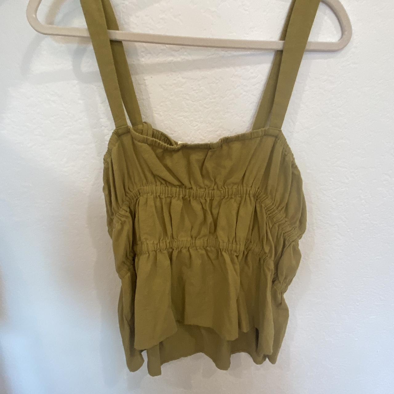Universal thread green peplum top. Worn just to try on. - Depop