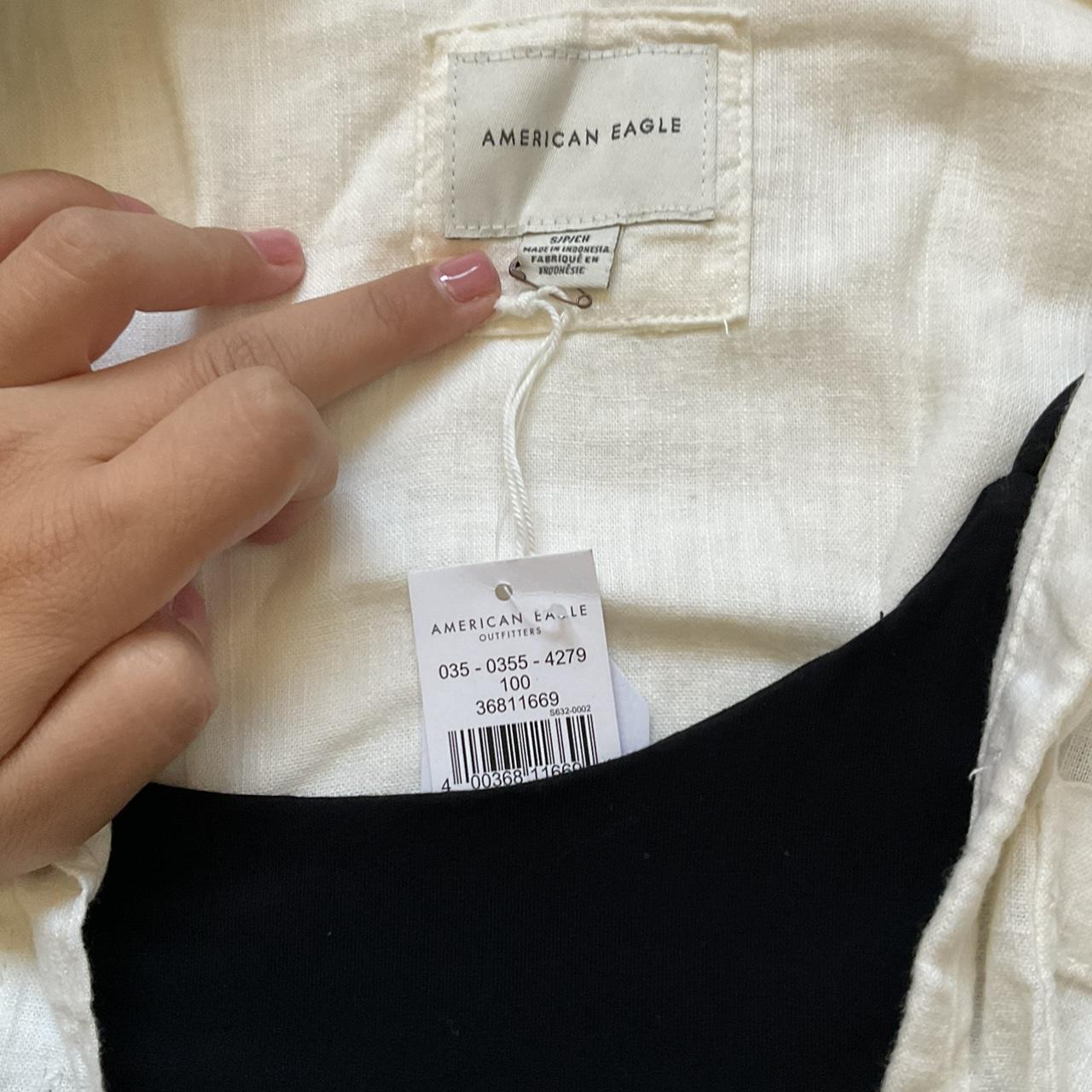 oversized cream colored button up shirt cover up... - Depop