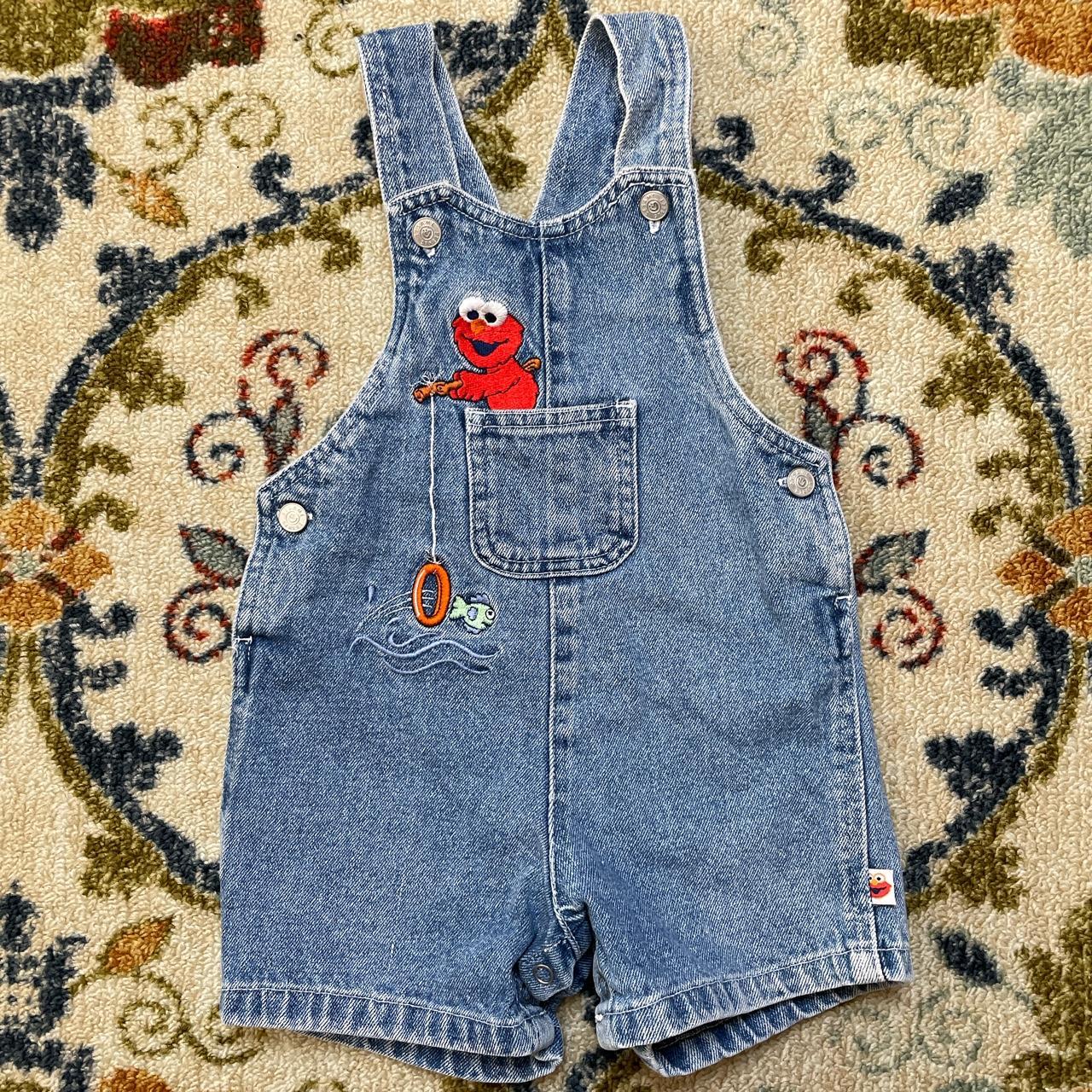 Vintage Sesame Street Elmo Overalls 18 Months DM... - Depop