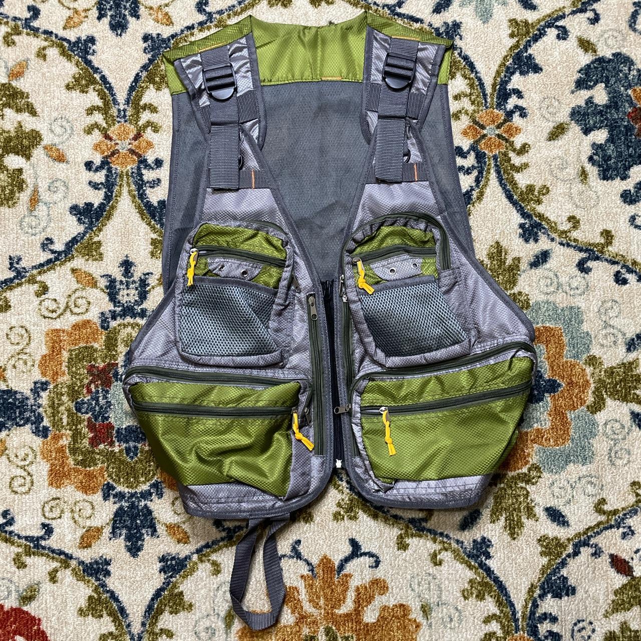 Green Mesh Utility Tactical Fishing Fly Vest Sz L... - Depop