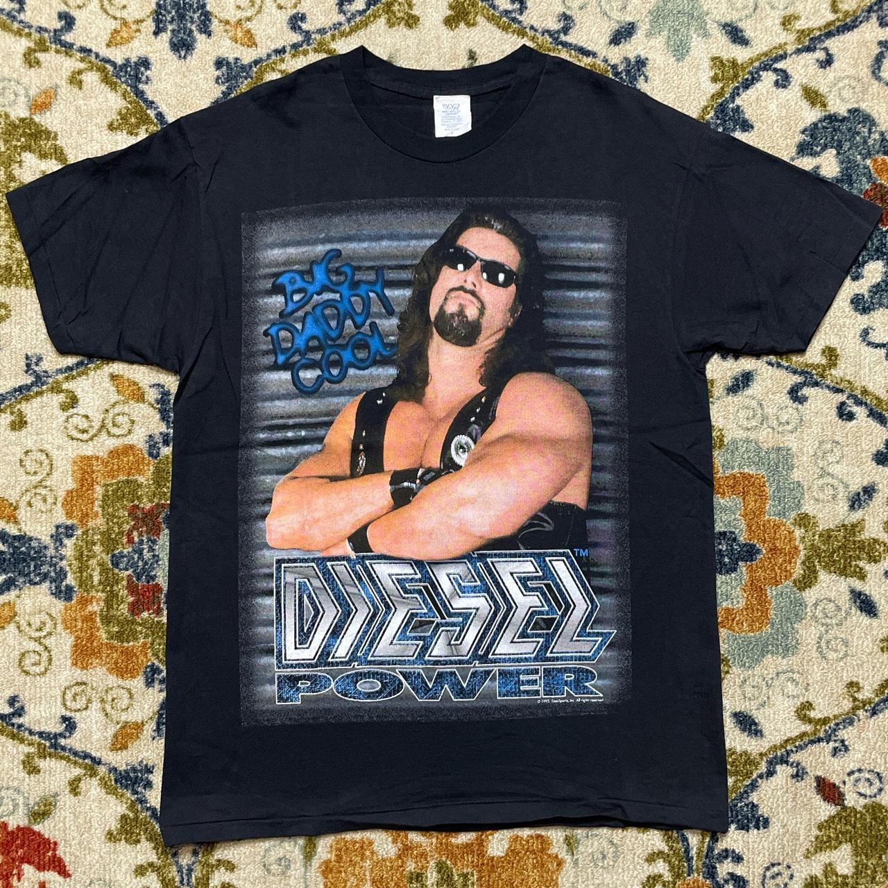 Vintage WWF Diesel Big Daddy Cool Black Double Sided... - Depop