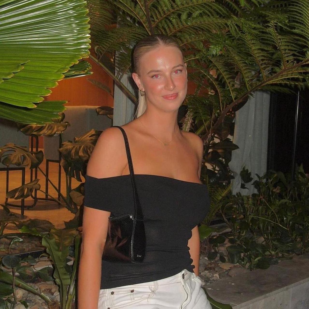 SABA black off the shoulder top Great condition - Depop