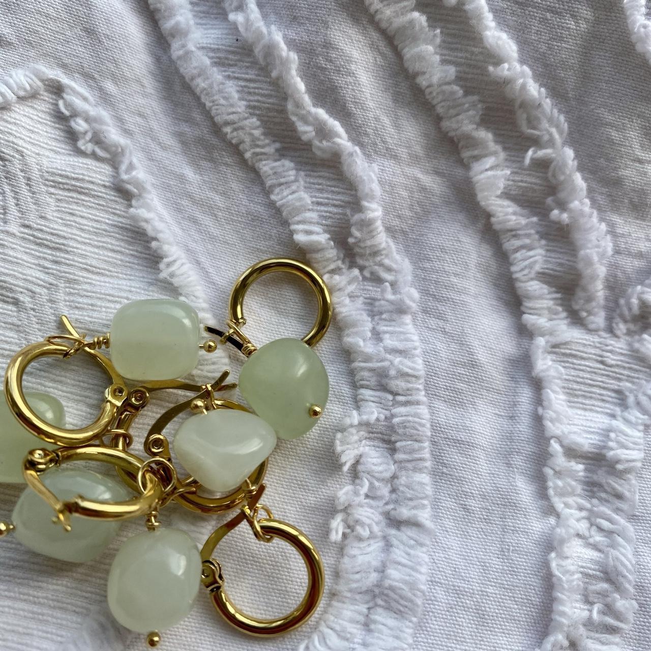 🌿CHUNKY JADE HOOPS 🌿 WATERPROOF JEWELLERY! ... - Depop