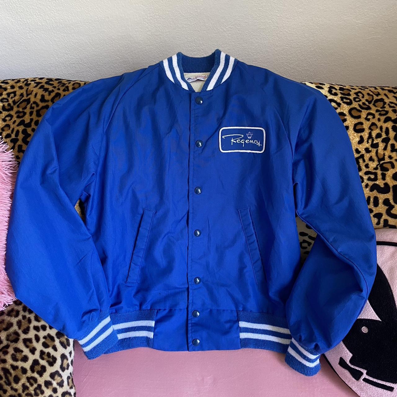 Regency varsity baseball jacket Blue Size S... - Depop