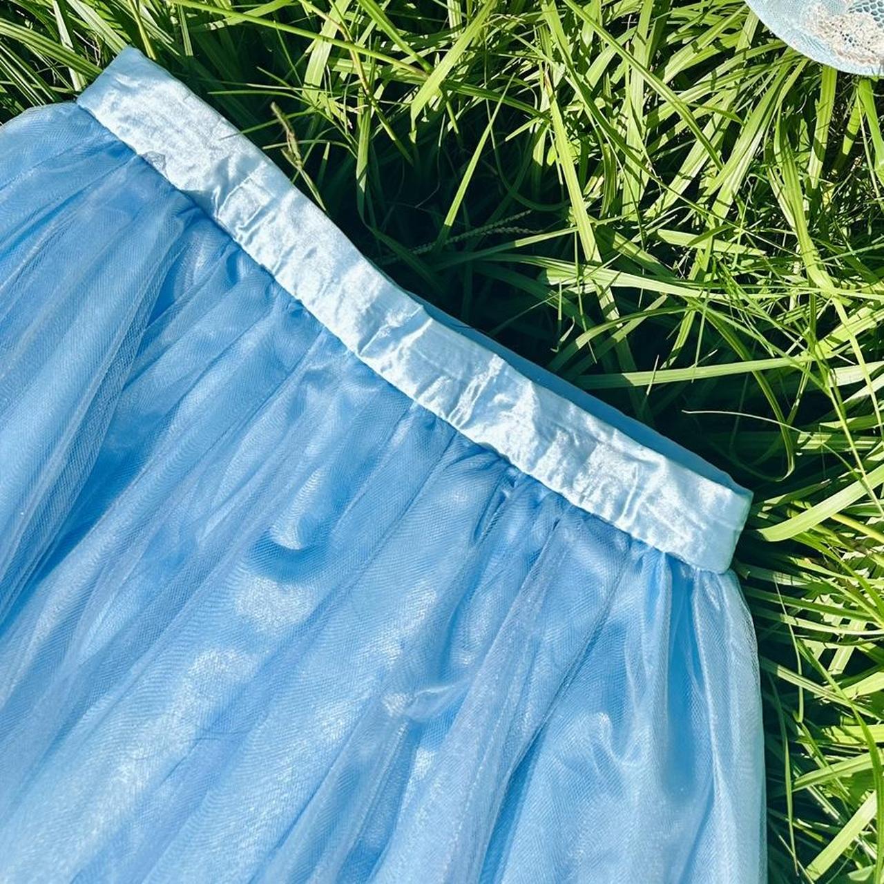 1950s rare baby blue net mesh ball gown... - Depop