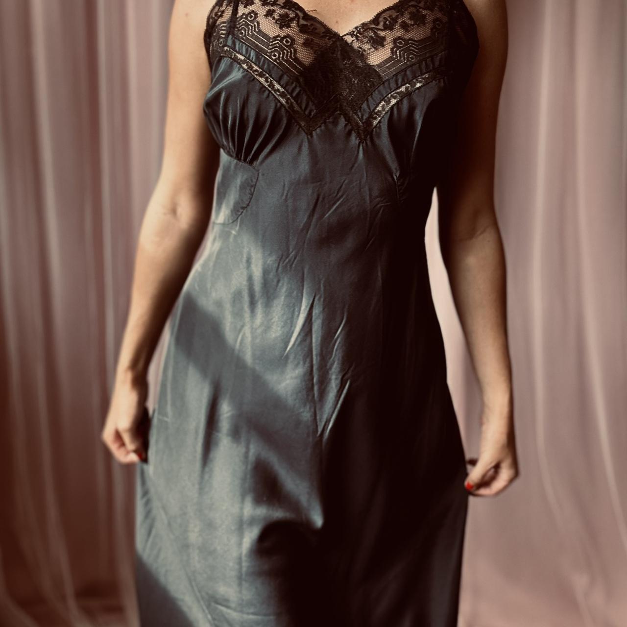 1930s black silk lace slip dress Truly stunning... - Depop