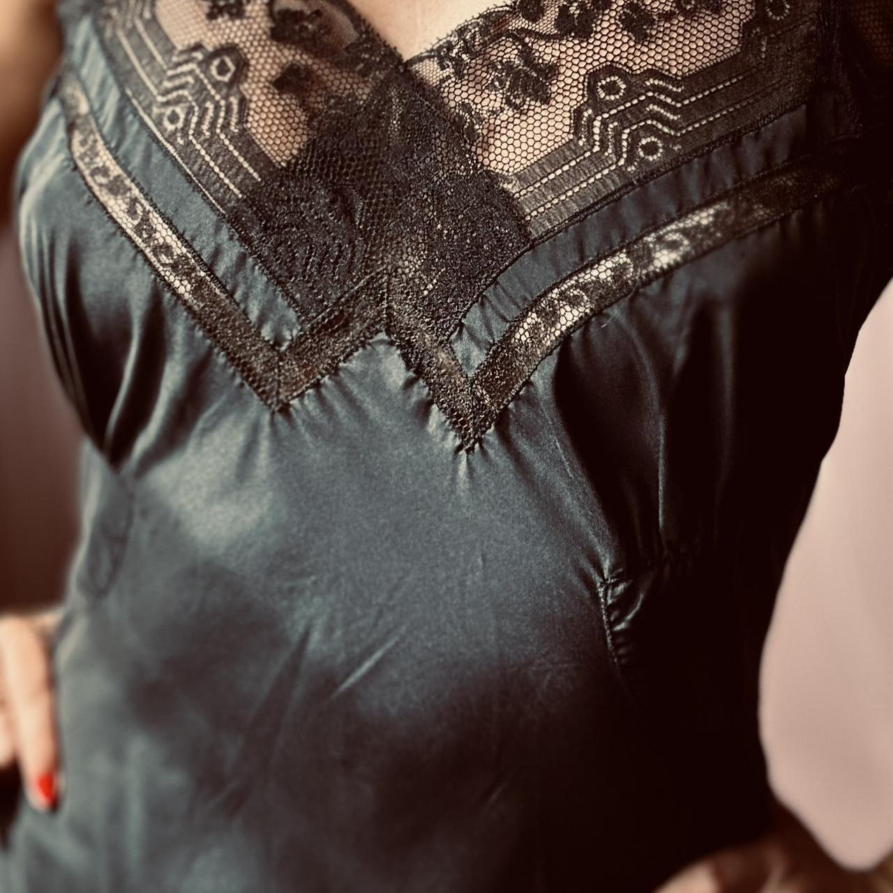 1930s black silk lace slip dress Truly stunning... - Depop