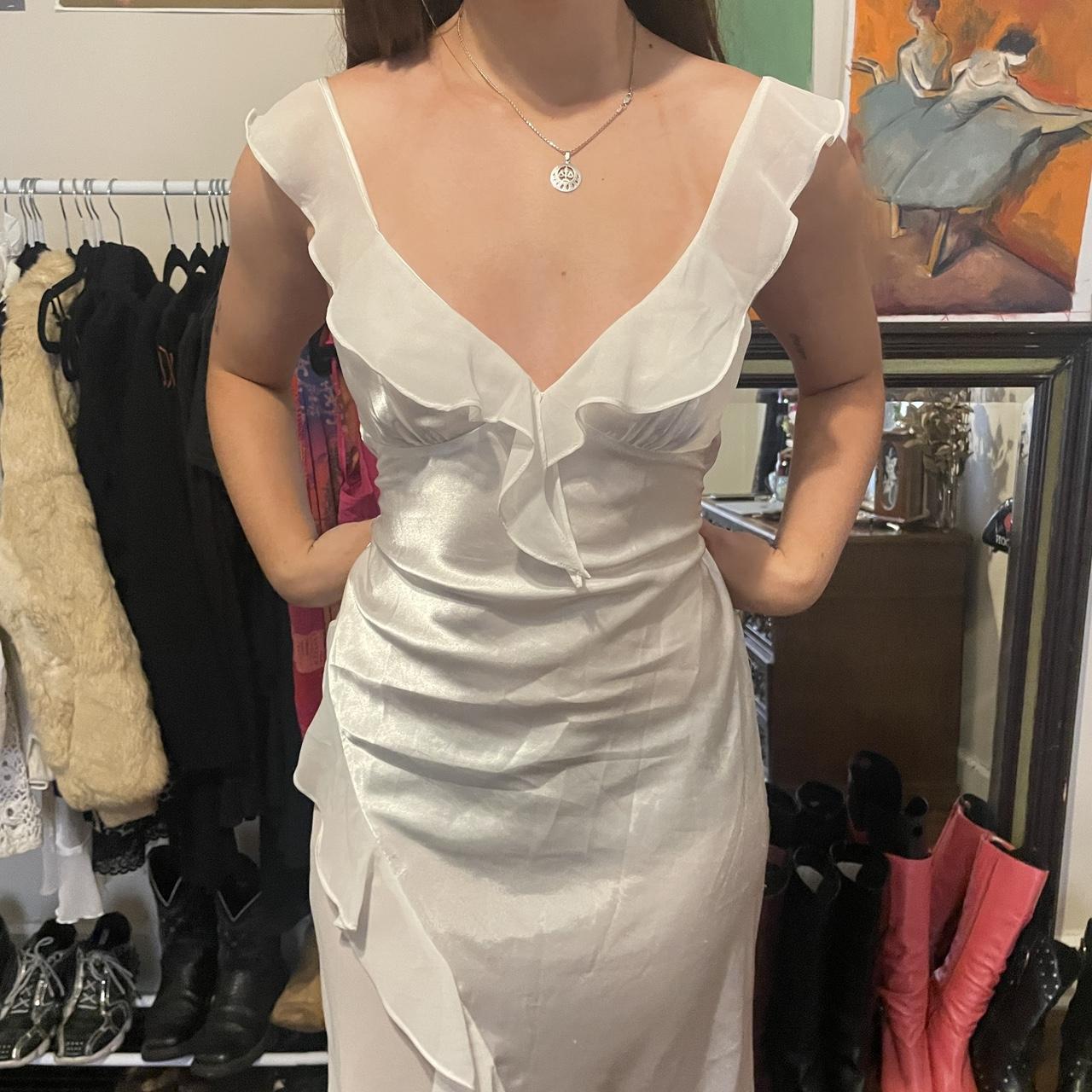 Y2k ruffle and sheer maxi dress. Best for a... - Depop