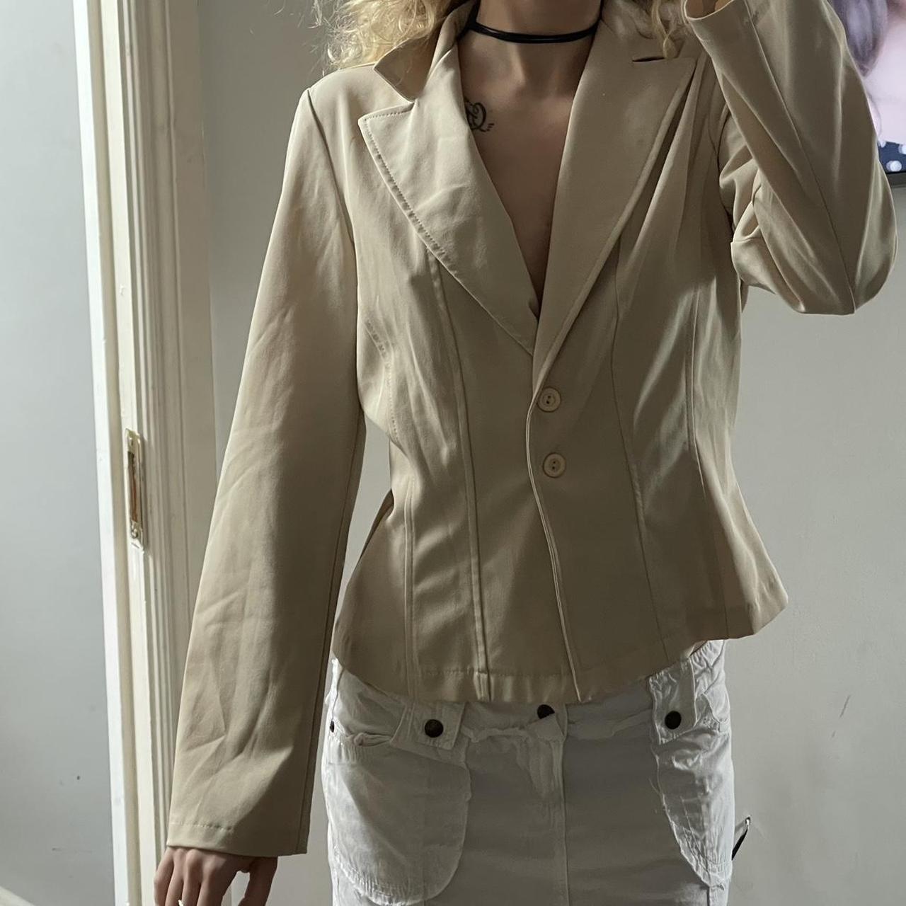 Beige button blouse jacket! Vintage 90s jacket... - Depop