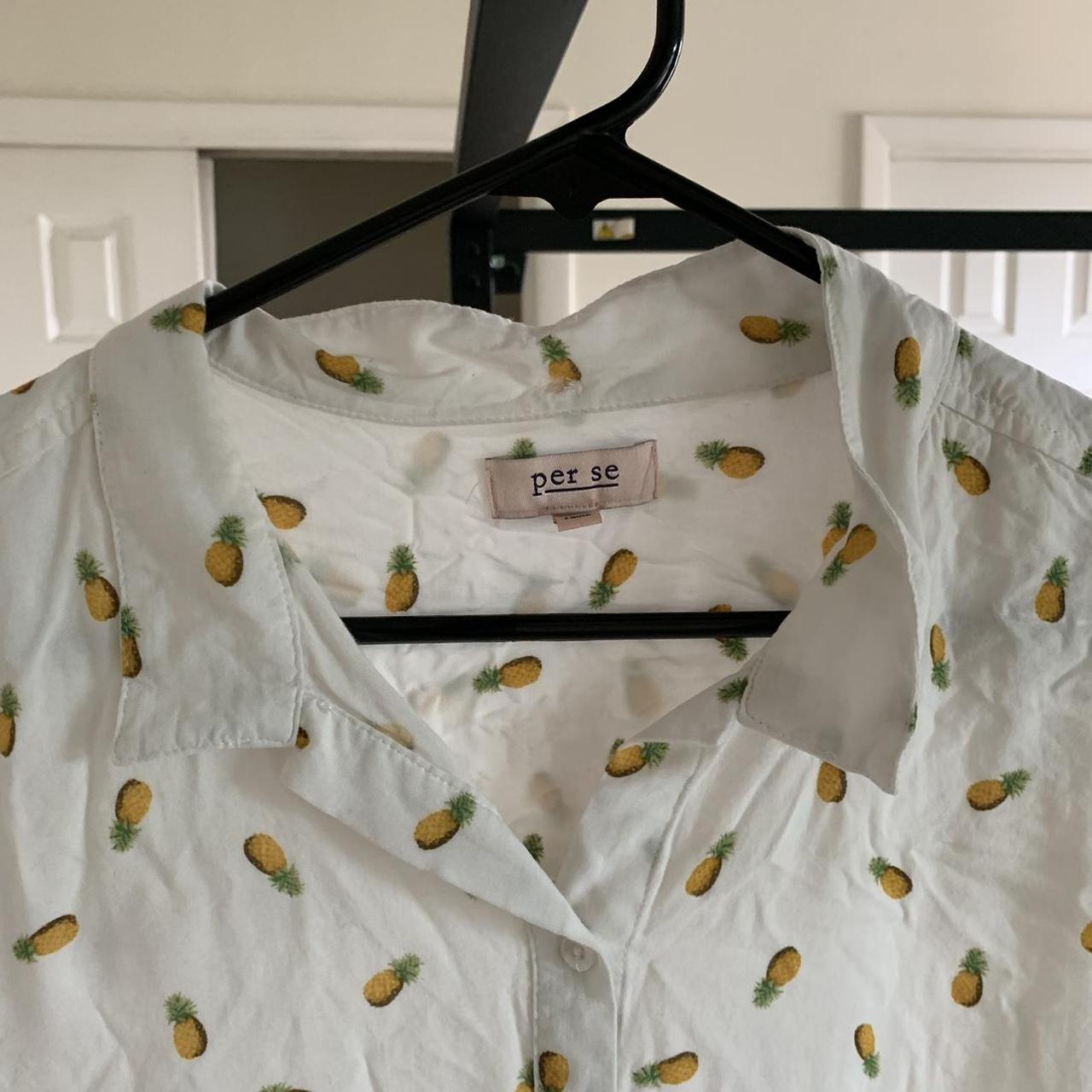Pineapple Button Up Dress Shirt Unisex Size... - Depop