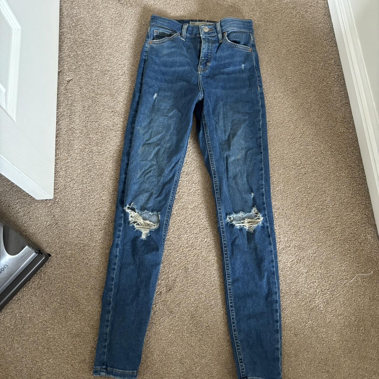 Topshop ripped blue Jamie jeans W26 l32 - Depop