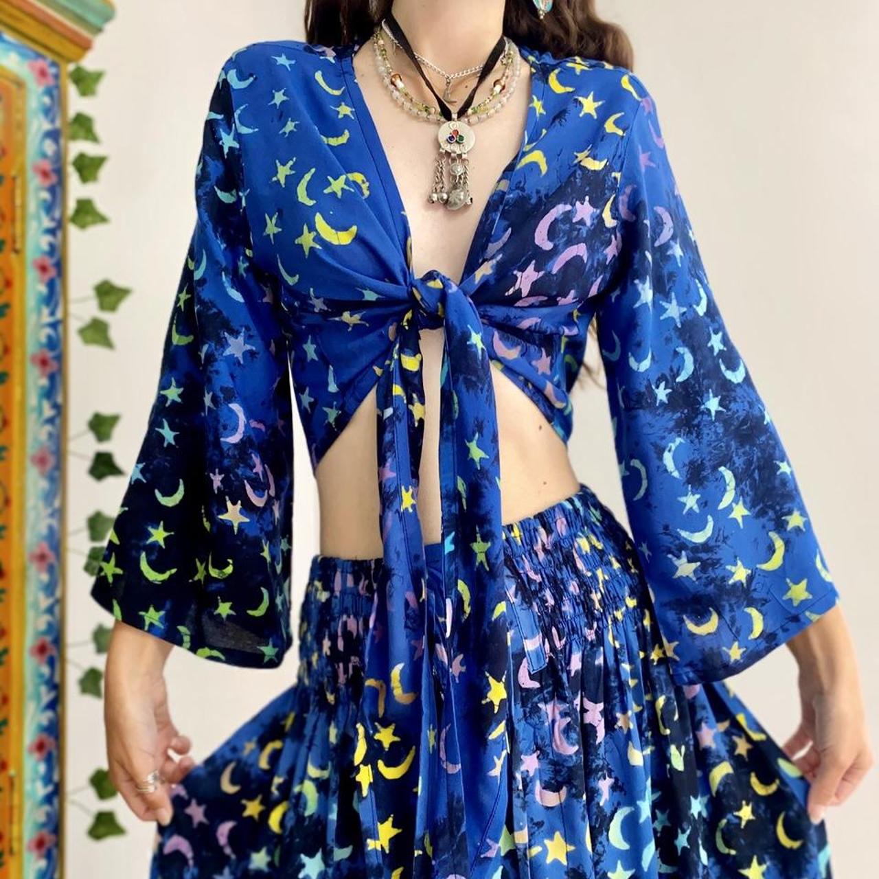Midnight Moon Wrap Top 🌌💙 This magical celestial... | Depop