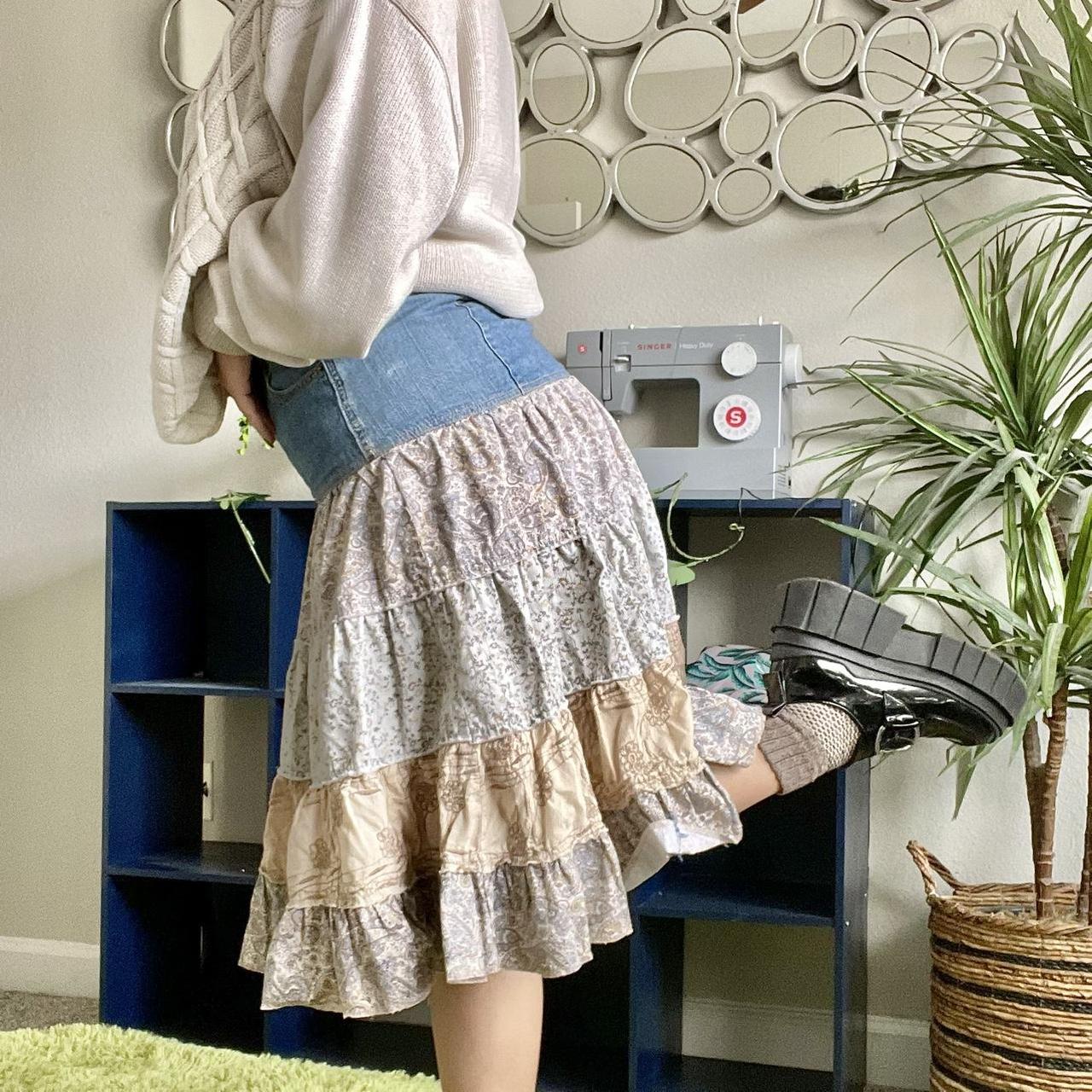 🍂 DENIM RUFFLED SKIRT 🍂 AN ICONIC Y2K STATEMENT... - Depop