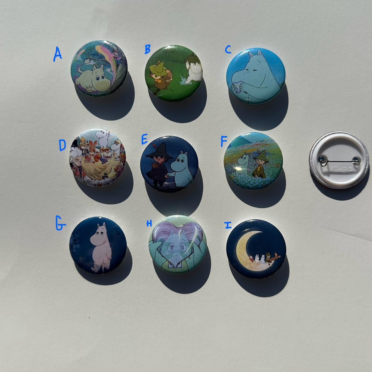 moomin pin bundle -25mm pins - can purchase... - Depop