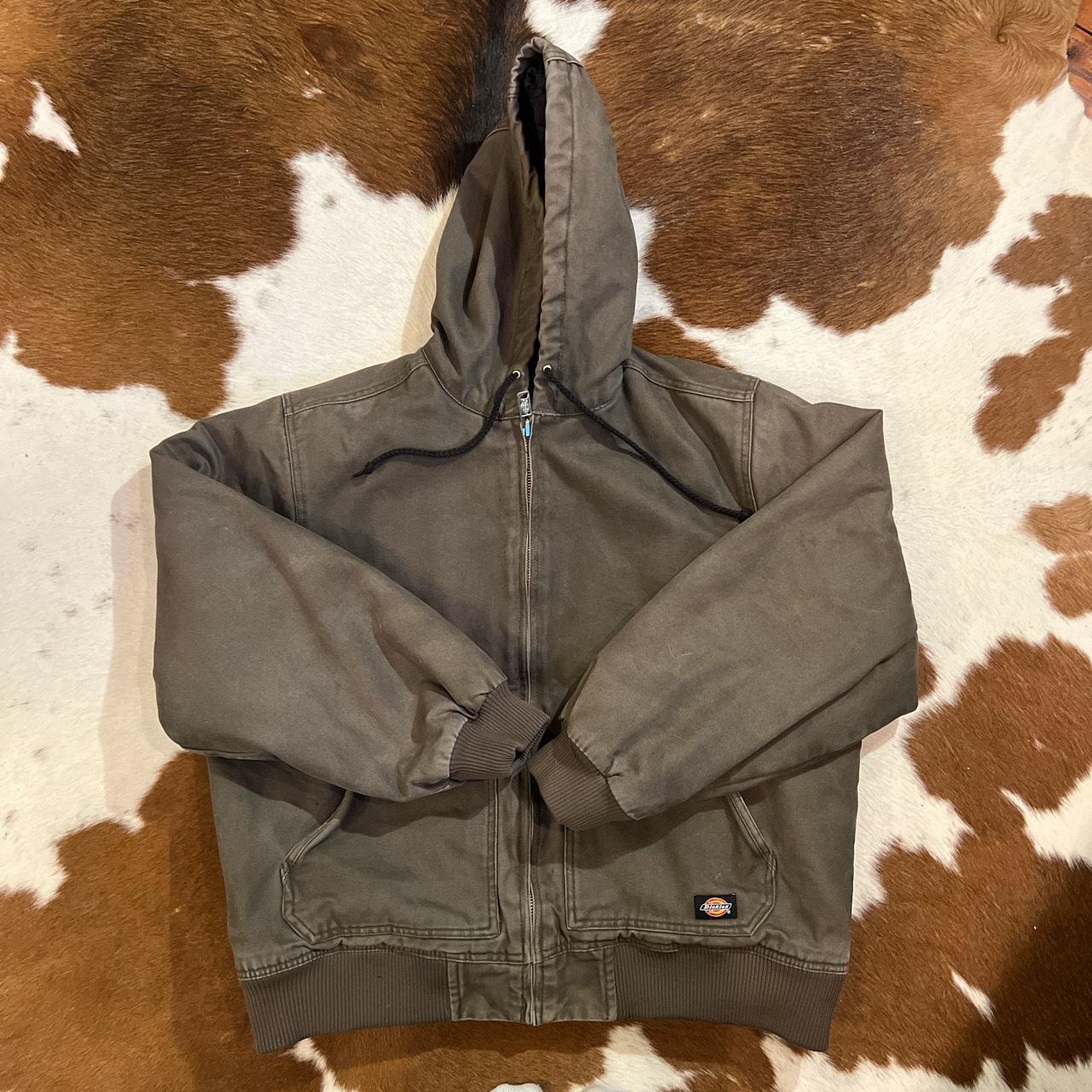 Dickies brown heavy work jacket Lined with fleece,... - Depop