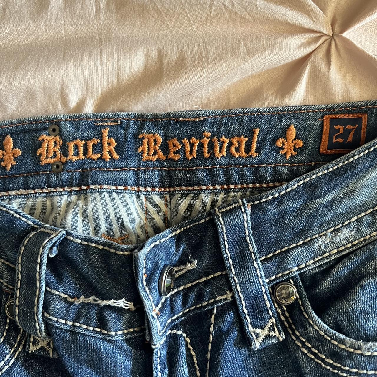 Vintage Rock Revival jeans low rise -Boot cut... - Depop