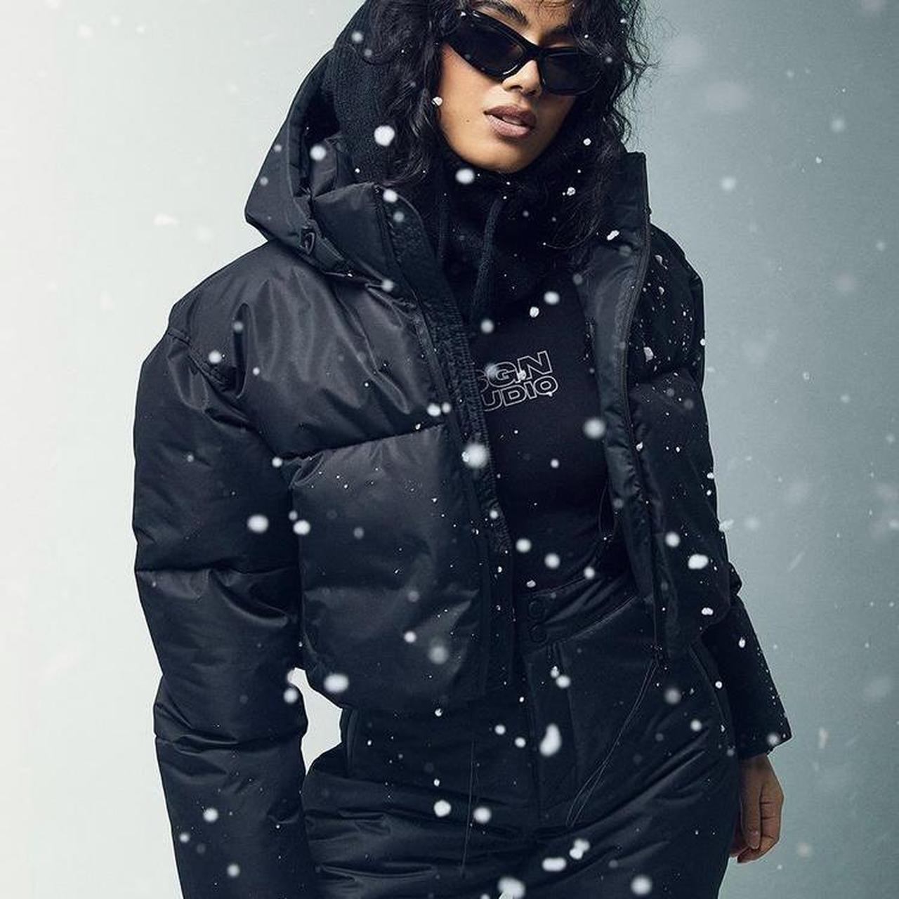 Boohoo ski coat and ski salopettes pants Black ski... - Depop