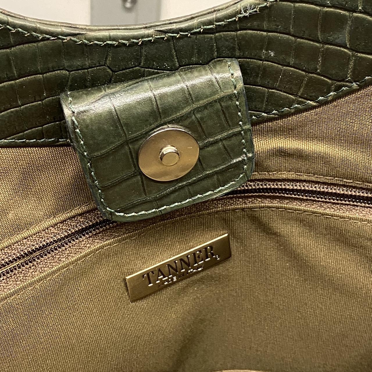 Tanner Made in Italy Straw Bag Green Handle lining... - Depop