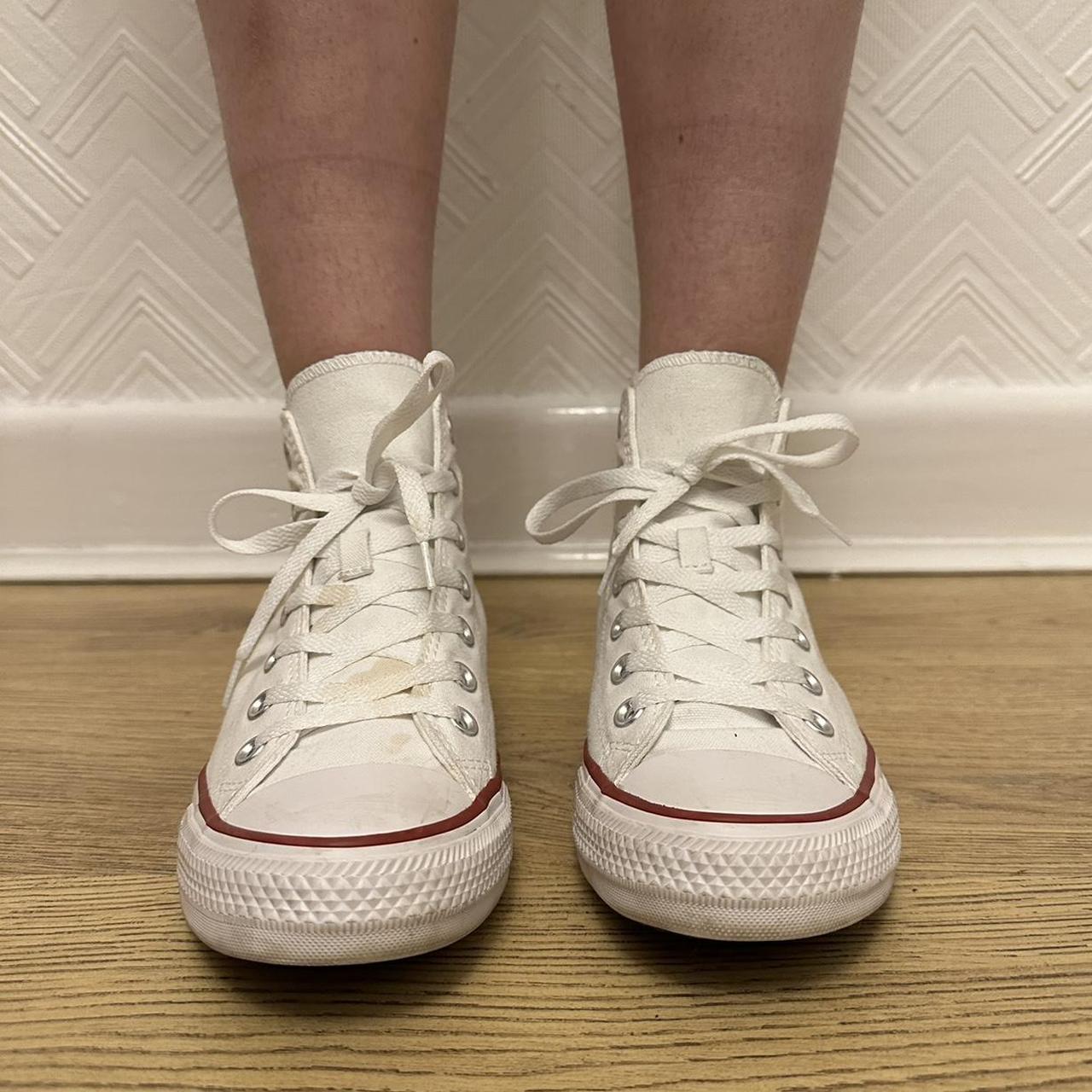 White converse with tea stain, great If you’re into... - Depop