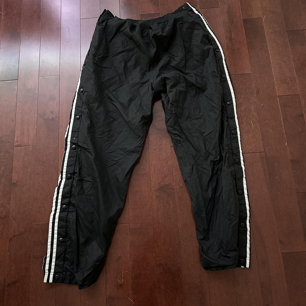 Vintage White Tag Adidas Breakaway Pants L Full Snap... - Depop