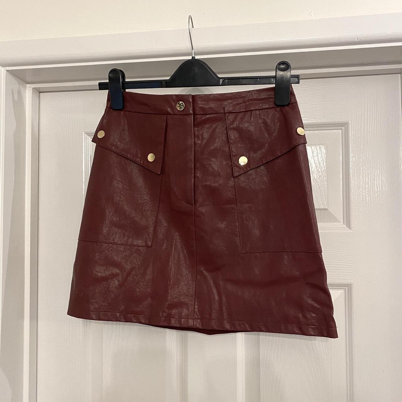 Zara leather A line skirt - Size XS Leather look... - Depop