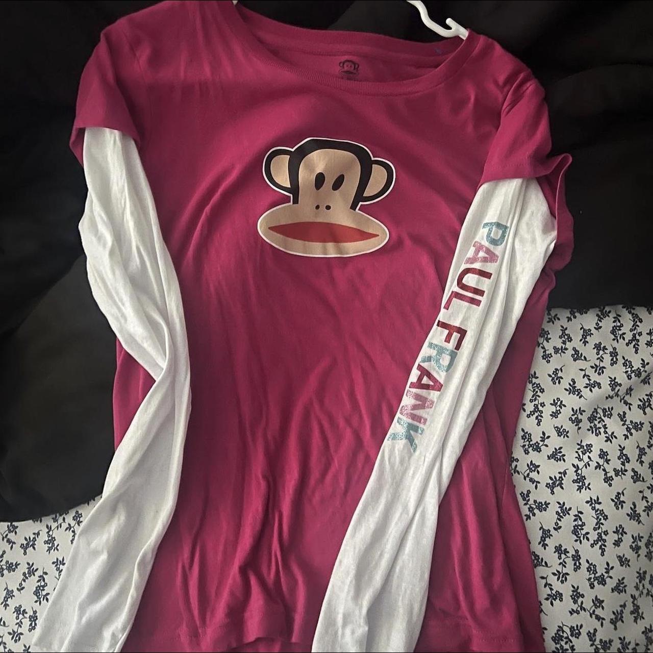 Paul Frank Women's Pink and White Shirt | Depop