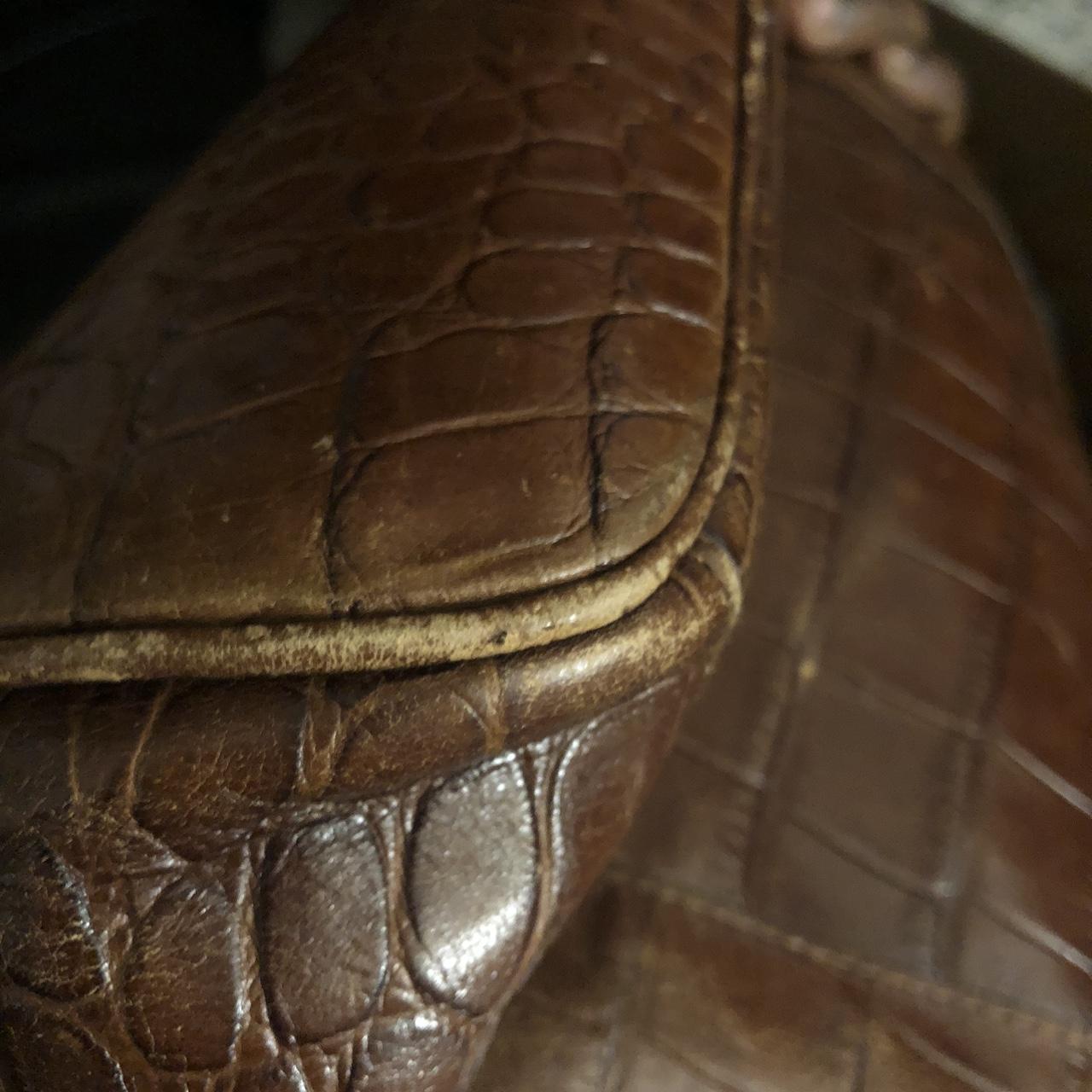 Vintage Dillards Brown leather hobo bucket bag... - Depop