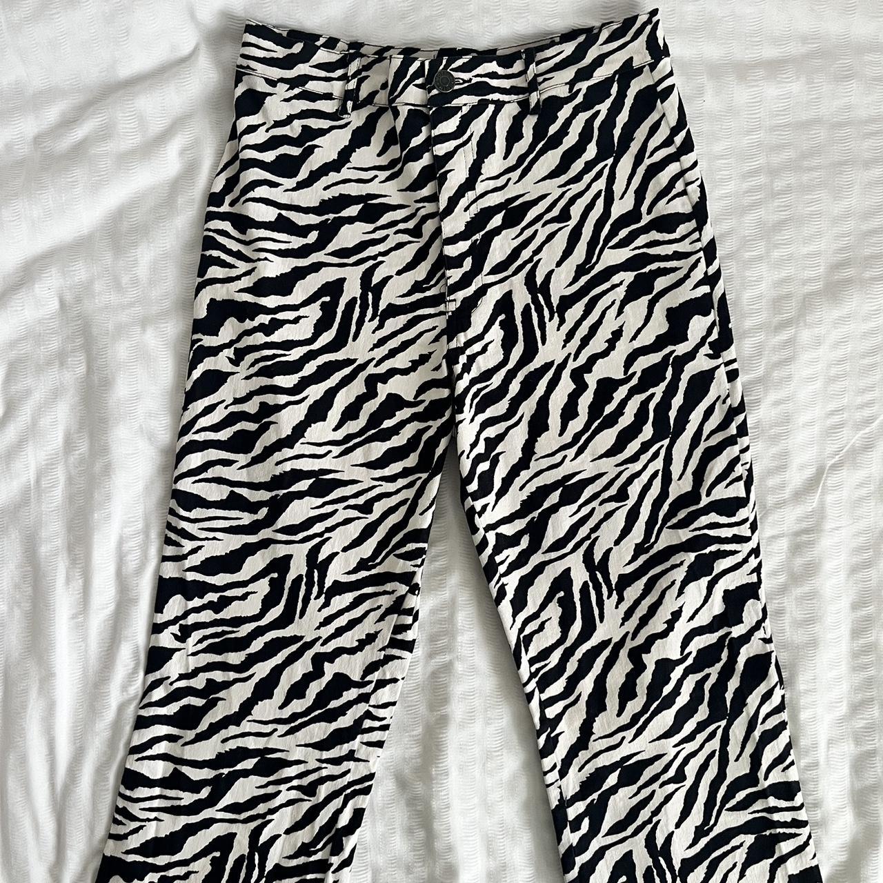 the cutest zebra print flares from motel rocks x... - Depop