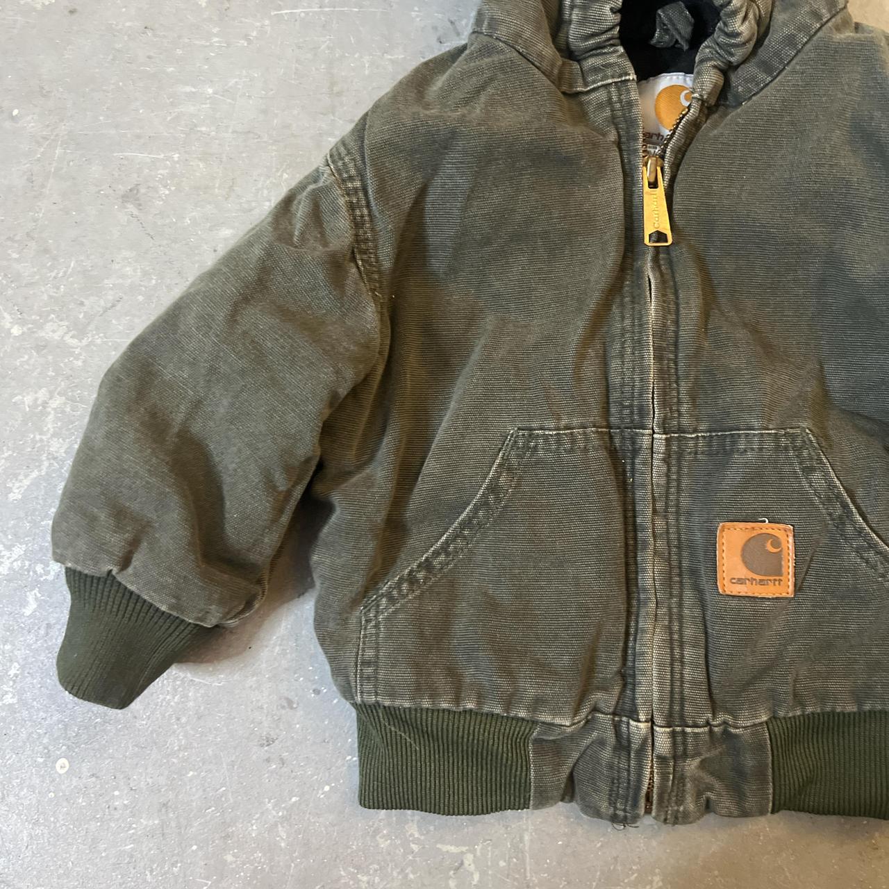 Baby forest green carhartt jacket Size 2t... - Depop