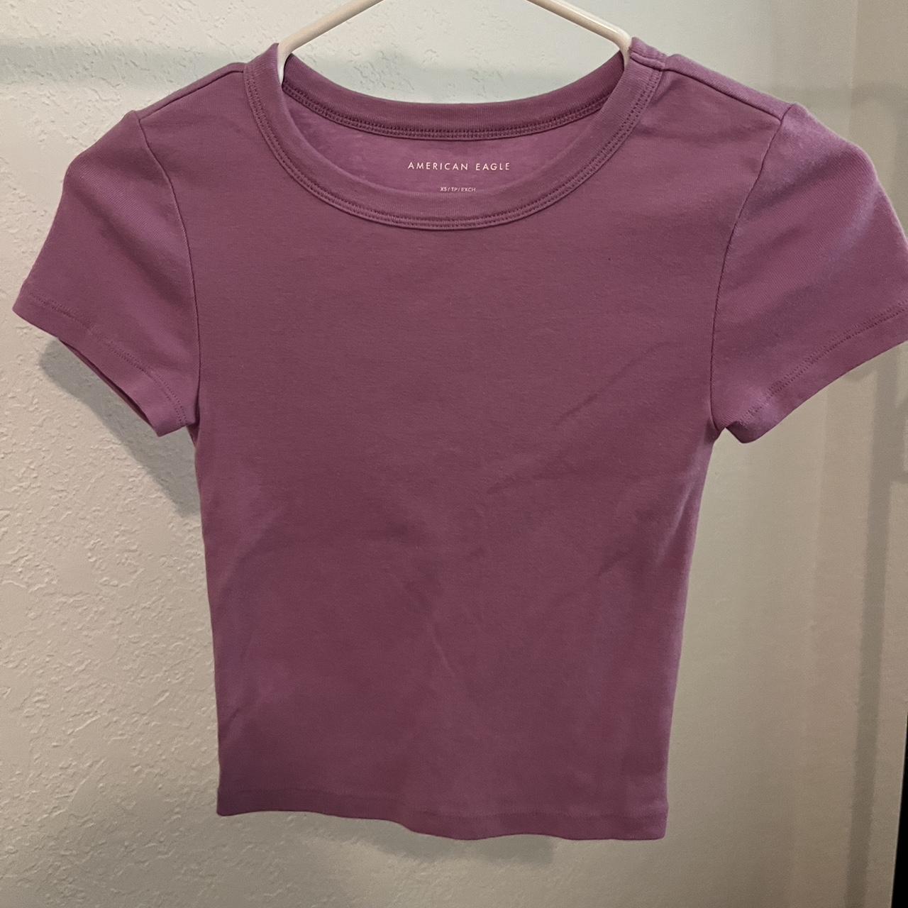 Women’s American Eagle baby tee, bright magenta,... - Depop