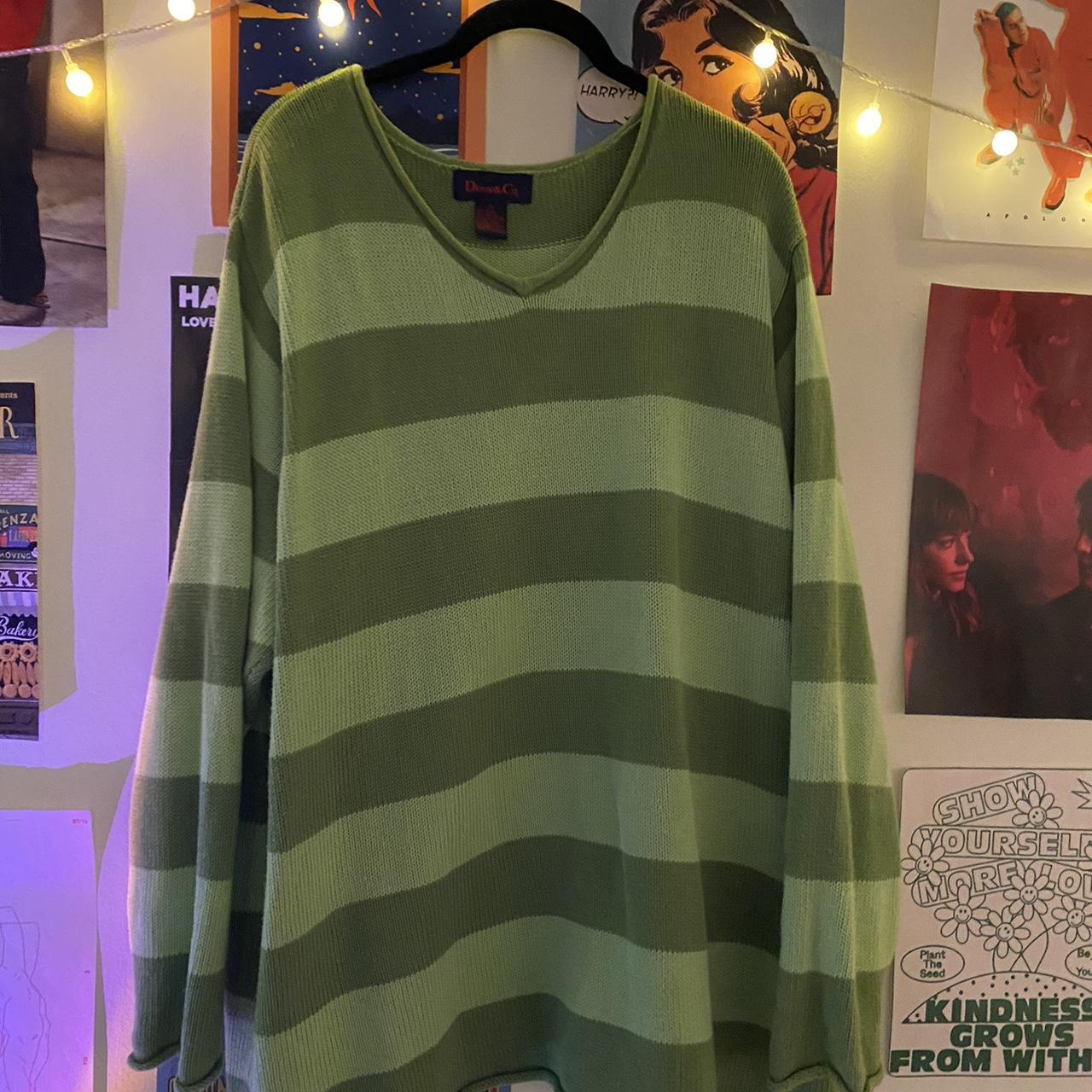 green striped sweater💚 perfect oversized fit - Depop