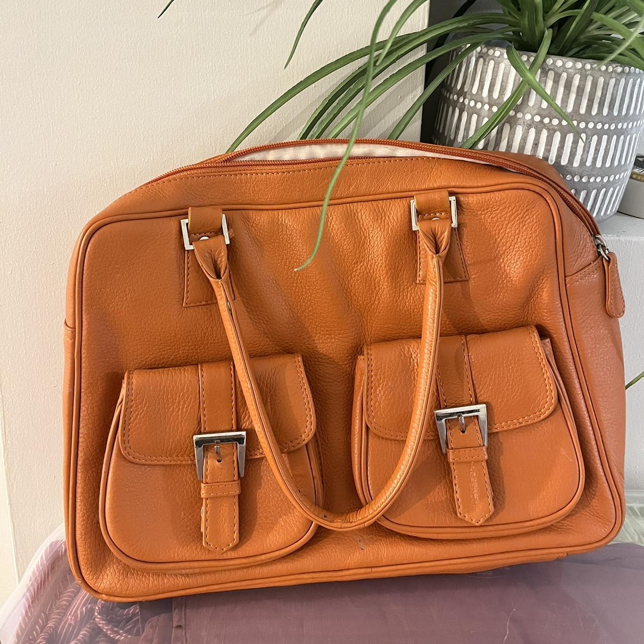 Dents real leather orange vintage bag. New without bag - Depop