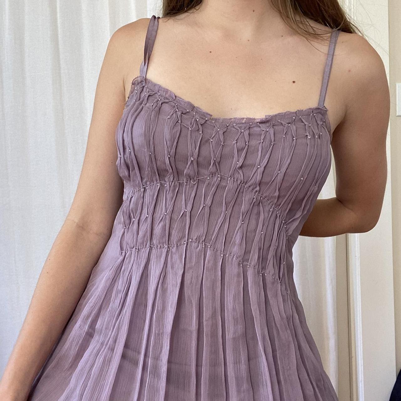 Stunning vintage silk princess purple silk dress... - Depop