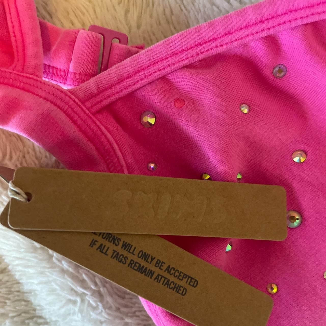 Skims Pink Rhinestone bralette size XS brand new... - Depop