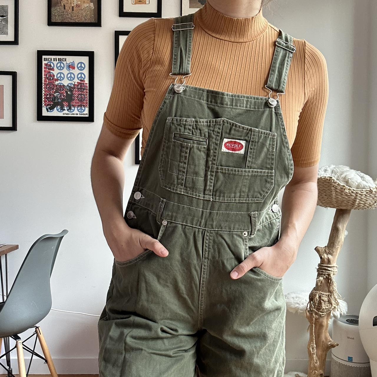 Revolt Olive Overalls Labeled size M | Depop