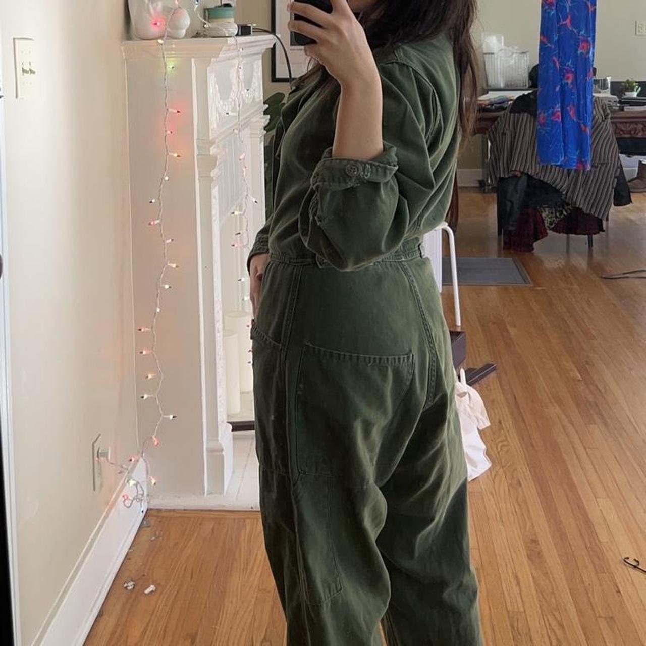 VINTAGE ARMY GREEN DISTRESSED FLIGHT SUIT Shown on... - Depop