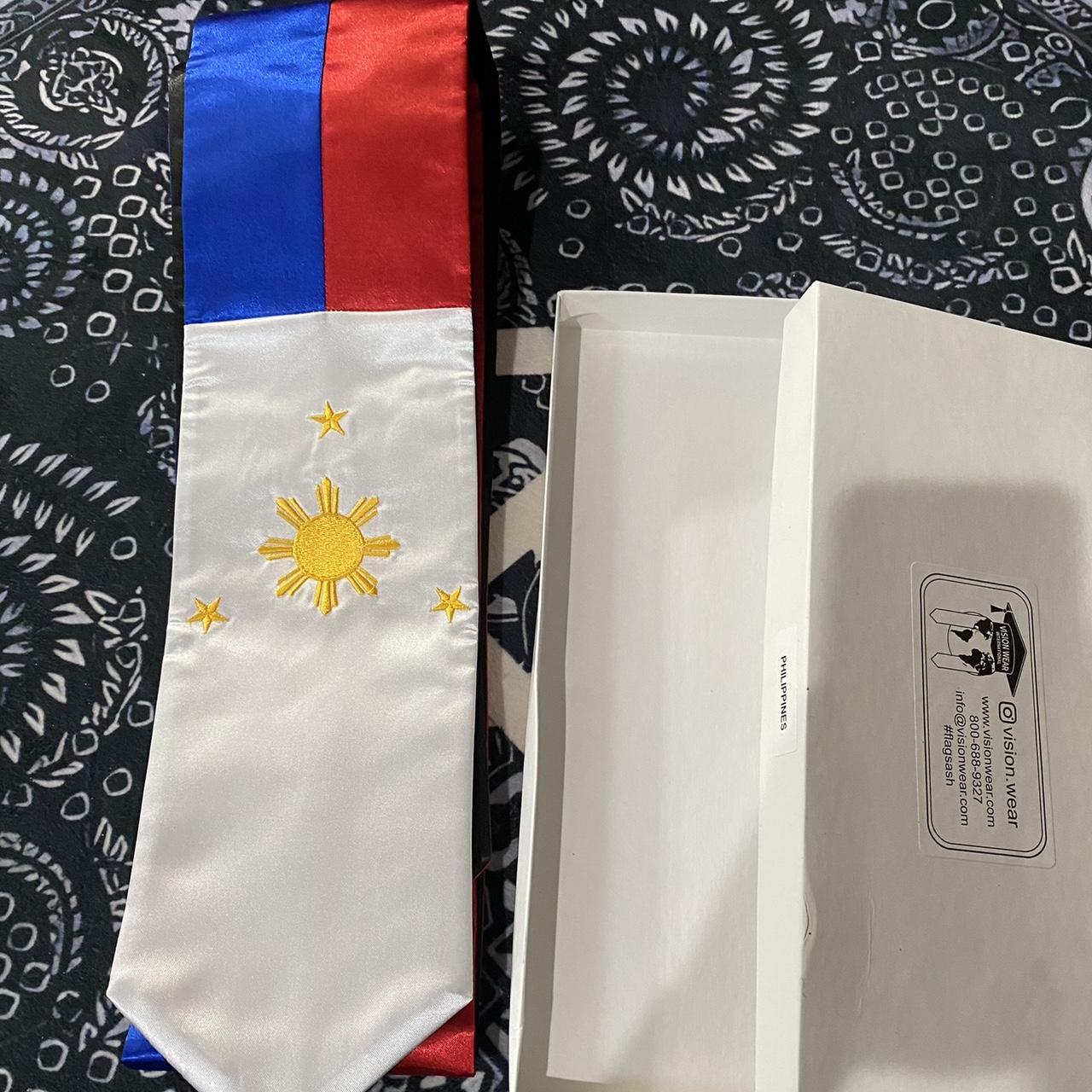 Philippines Flag Graduation Sash 72” Satin Look Box... - Depop