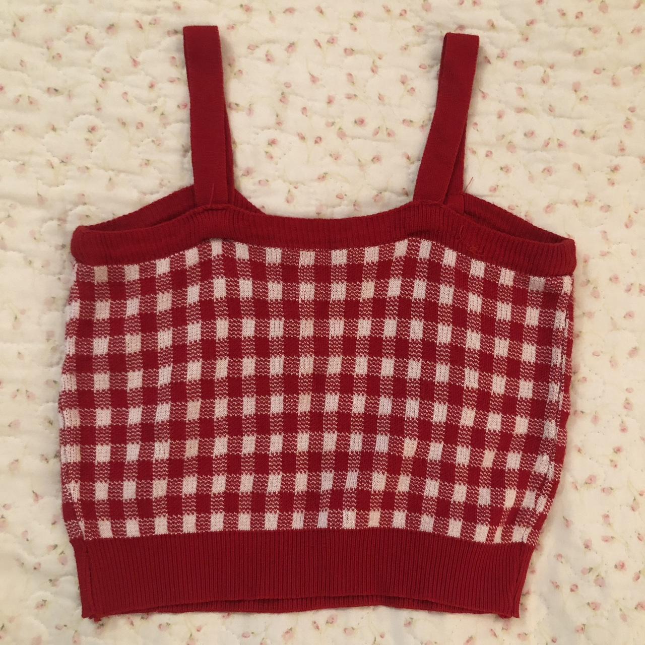 The CUTEST red & white gingham top with heart... - Depop