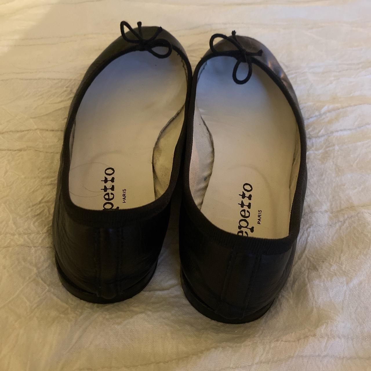 Black leather repetto bow ballerina flats. These are... - Depop