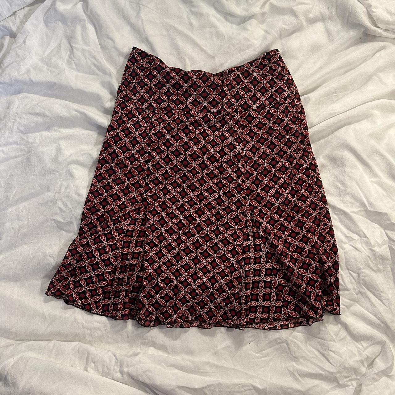 Black and red midi skirt so cute! Nine West Zoe... - Depop