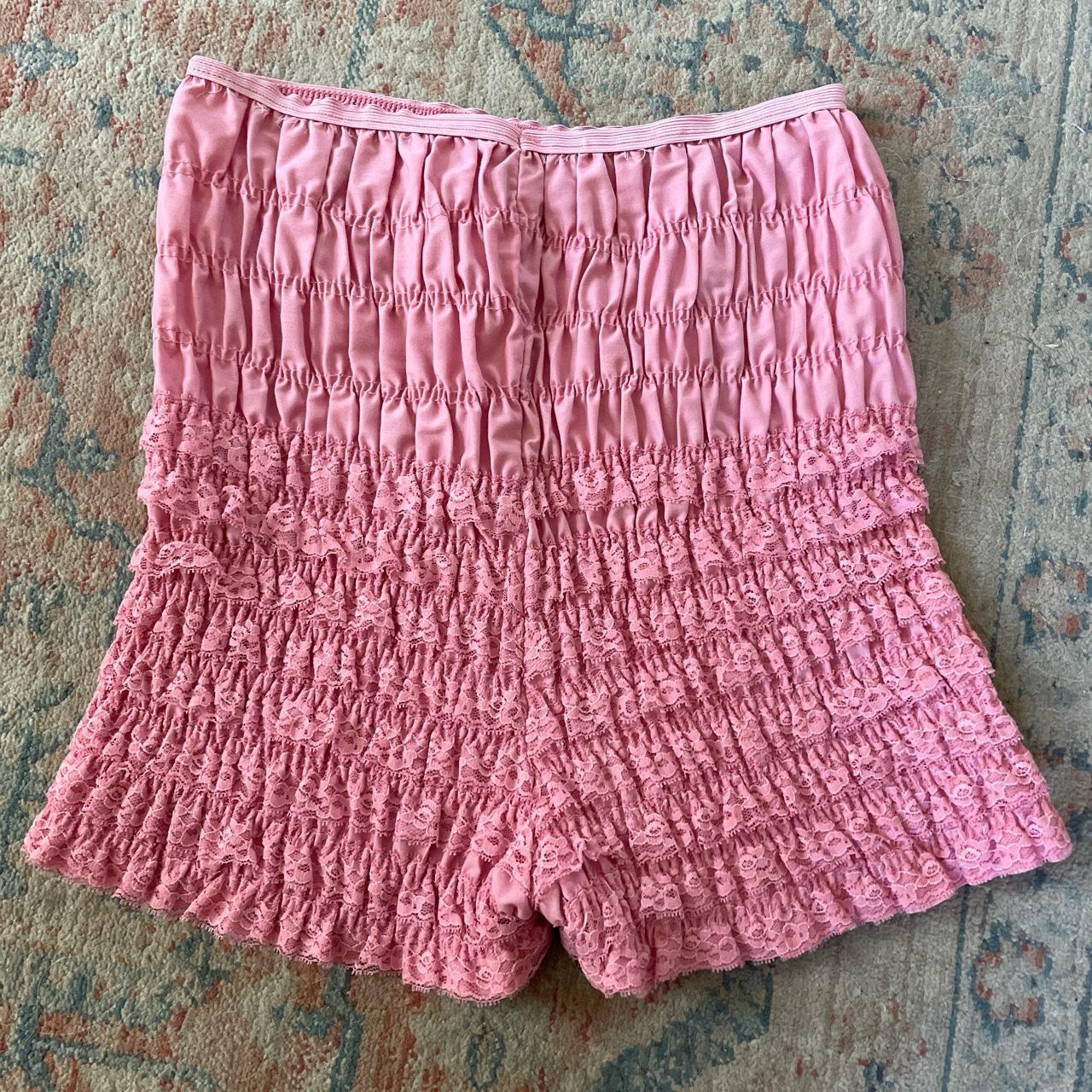 Perfect baby pink vintage bloomers Ruffle shorts... - Depop