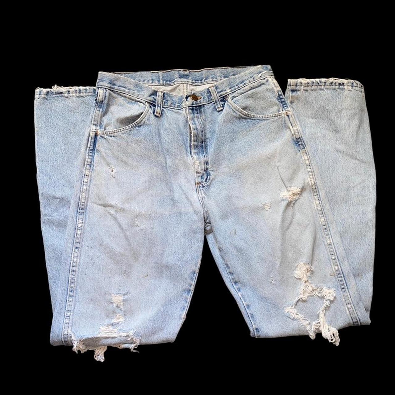 Rusty Women's Blue and Black Jeans | Depop