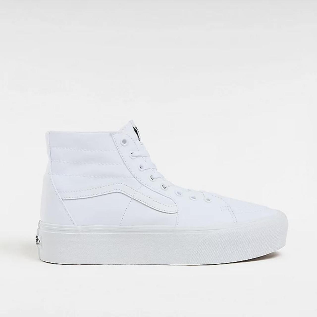 White Vans Sk8-Hi Hi-Top Sneakers Size 6 BRAND NEW... - Depop
