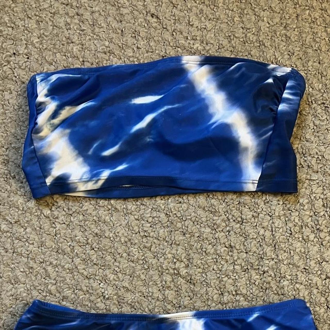 2 pc Target Bathing suit Blue and White Top is a... - Depop