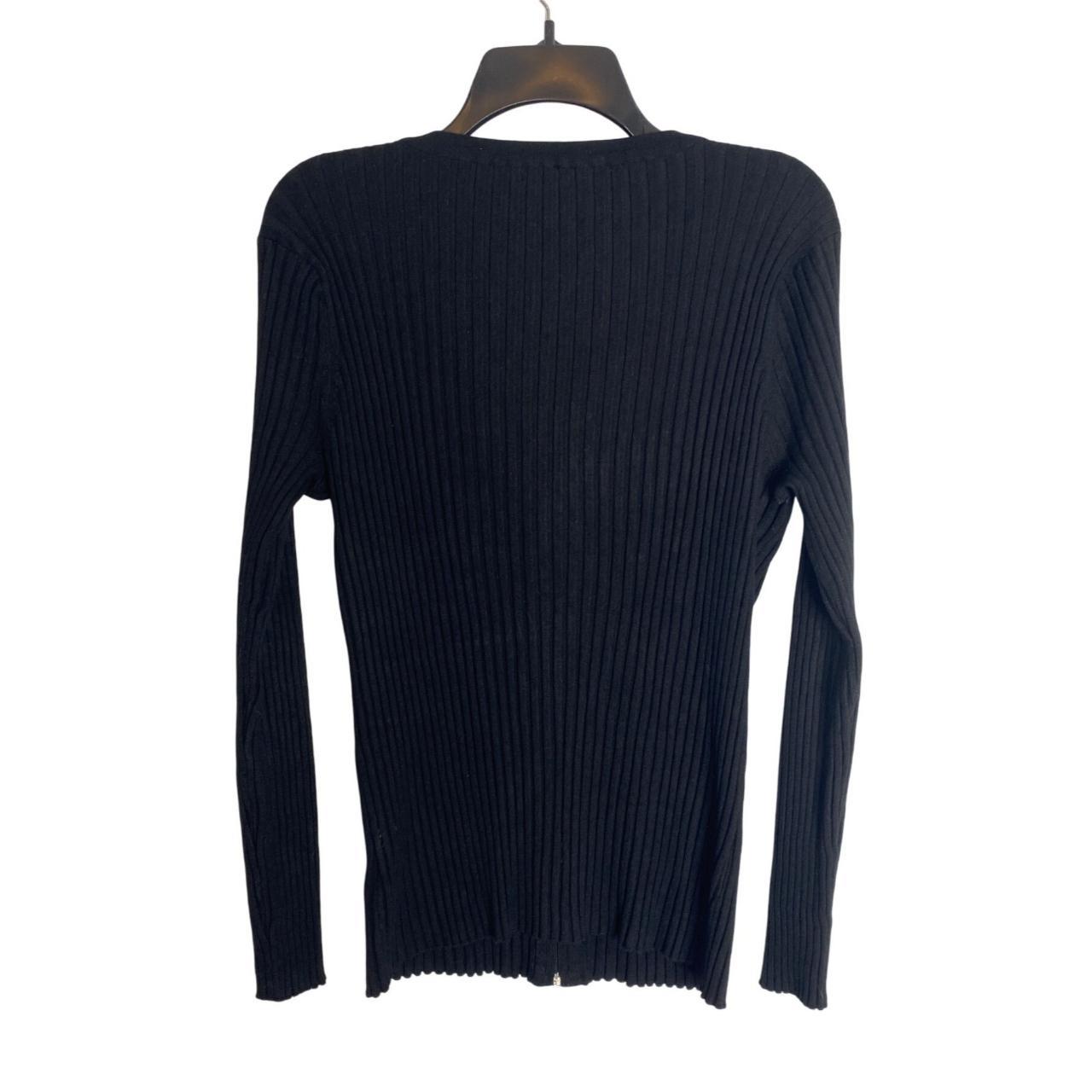 BELLDINI WOMEN'S BLACK RHINESTONE FULL ZIP RIBBED... - Depop