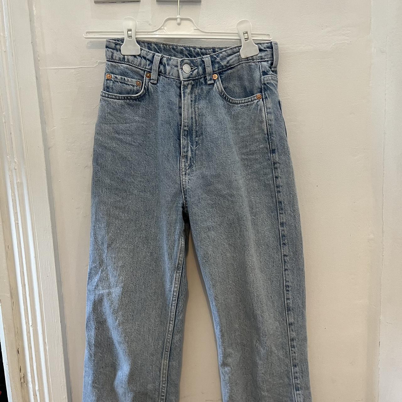 Cute weekday wide leg/ straight fit light wash denim... - Depop