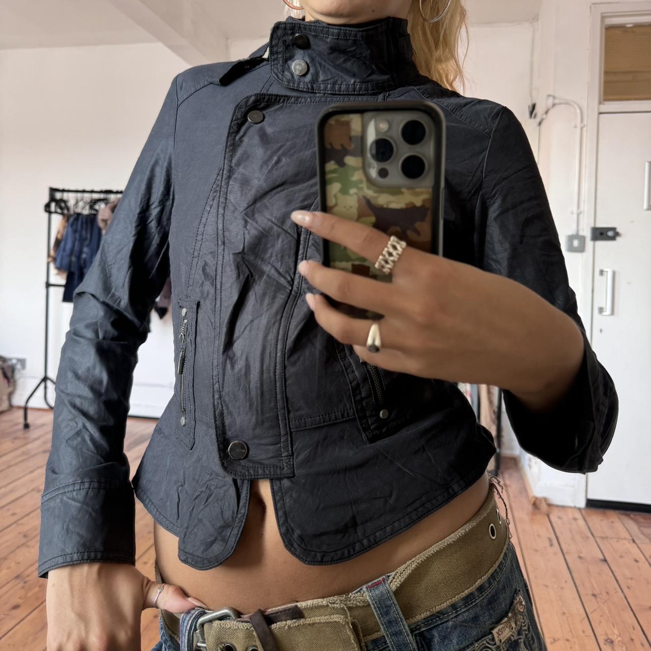 Vintage cargo zip up jacket black Size: no size i’d... - Depop