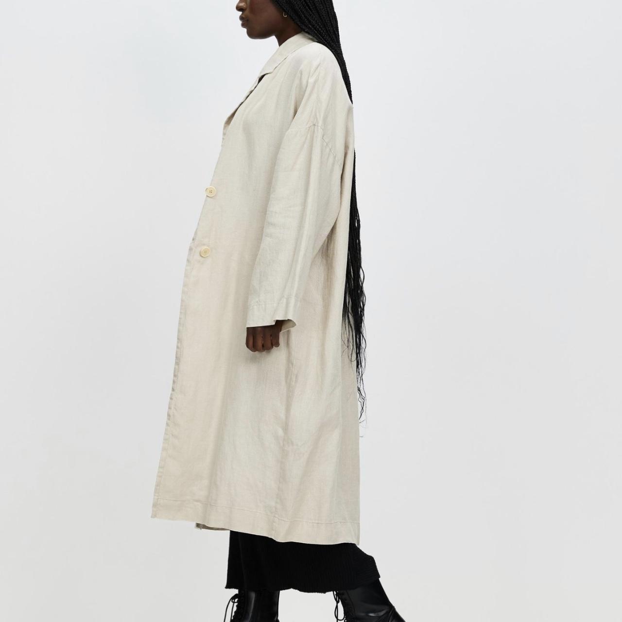 Mango Women's Cream Coat | Depop