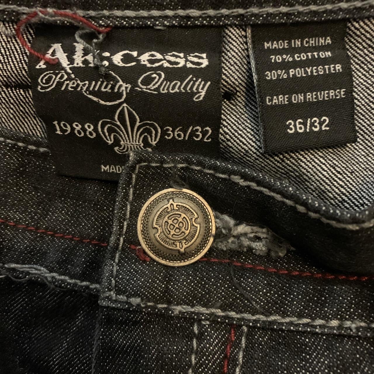 Men's Black and Burgundy Jeans | Depop